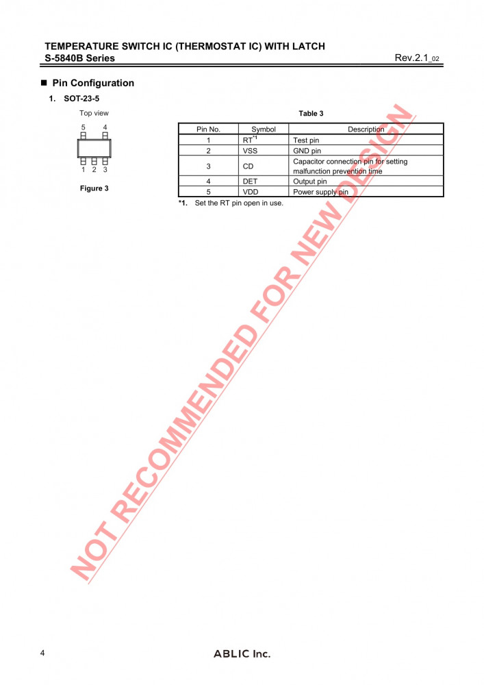 ABLIC S-5840B Series datasheet page 4