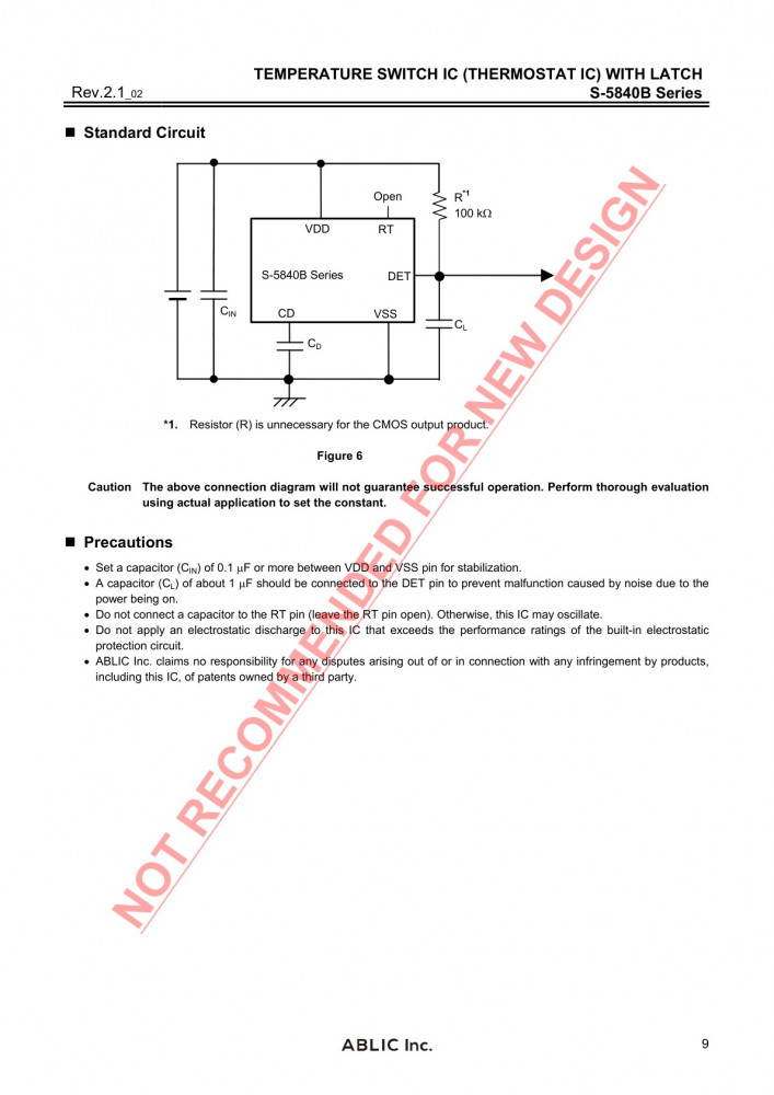 ABLIC S-5840B Series datasheet page 9