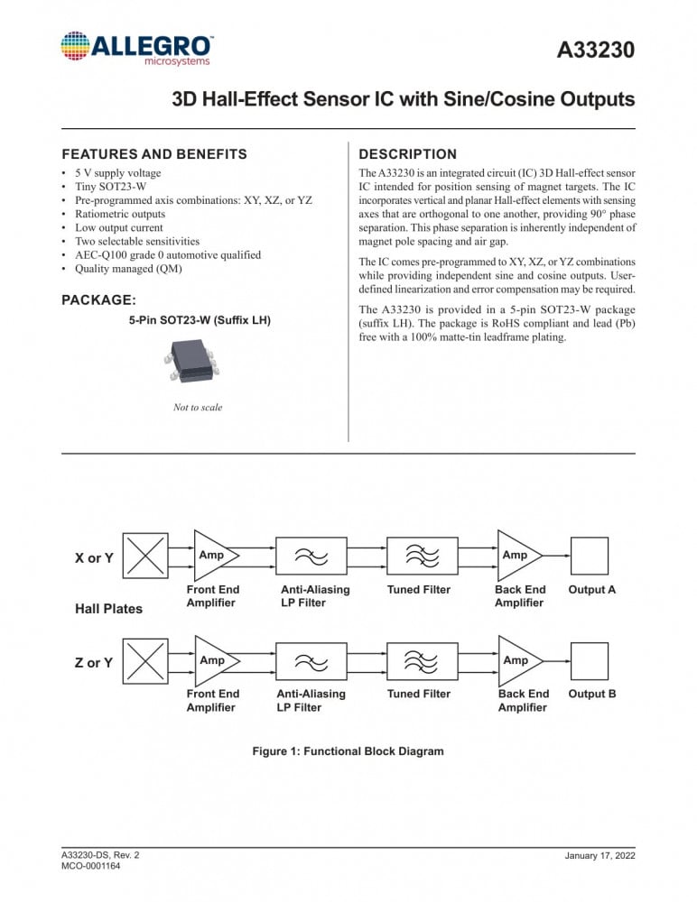 A33230 datasheet page 1
