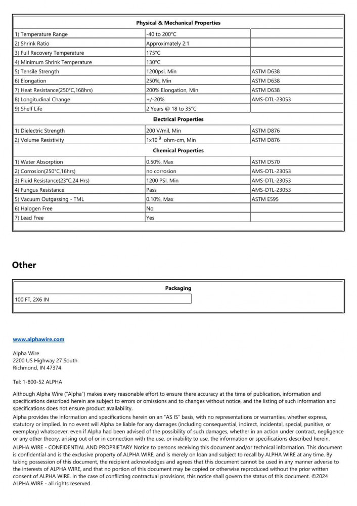 Alpha Wire FIT-650-3/4 technical document page 2