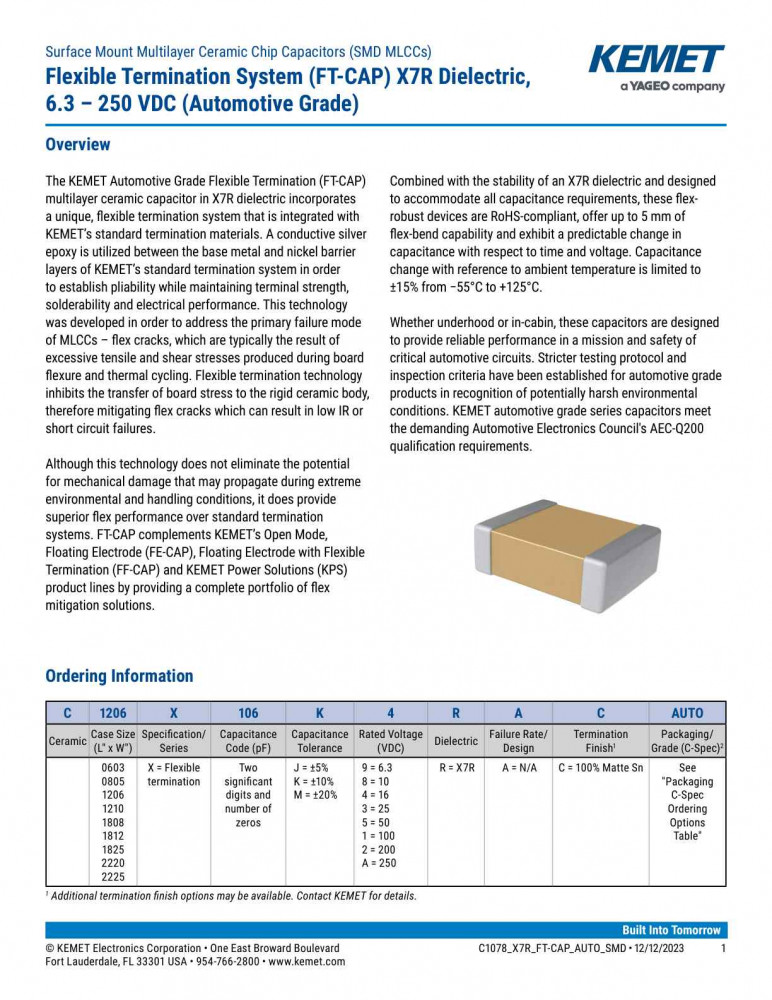 KEMET FT-CAP datasheet page 1