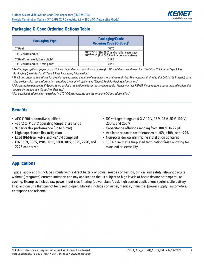 KEMET FT-CAP datasheet page 2