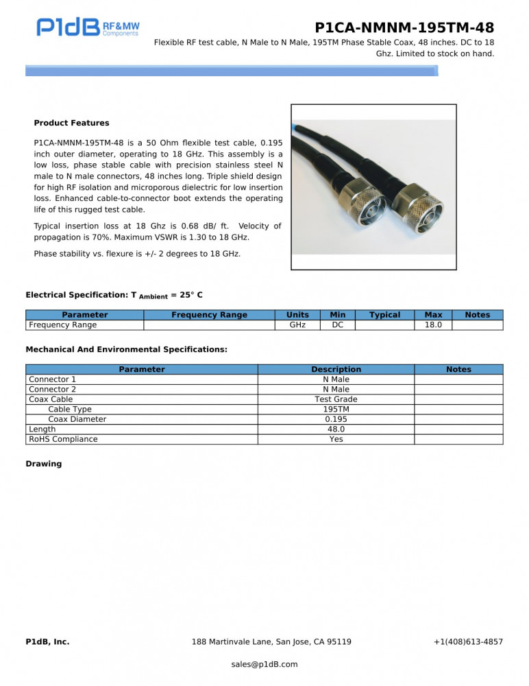 P1CA-NMNM-195TM-48 technical drawing, page 1