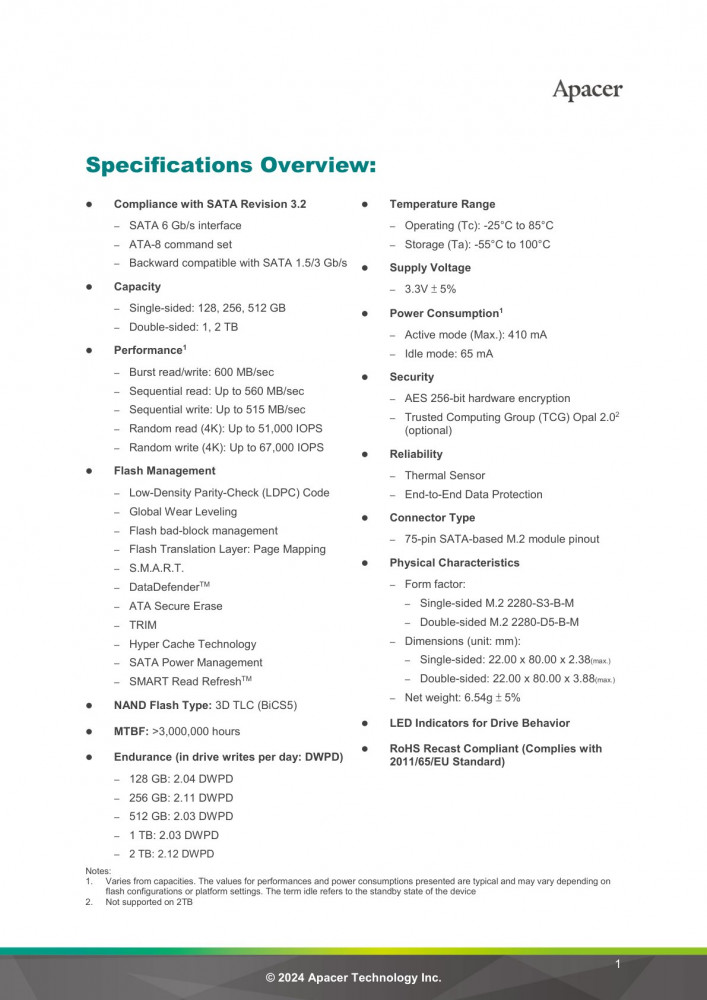 Product document page 2