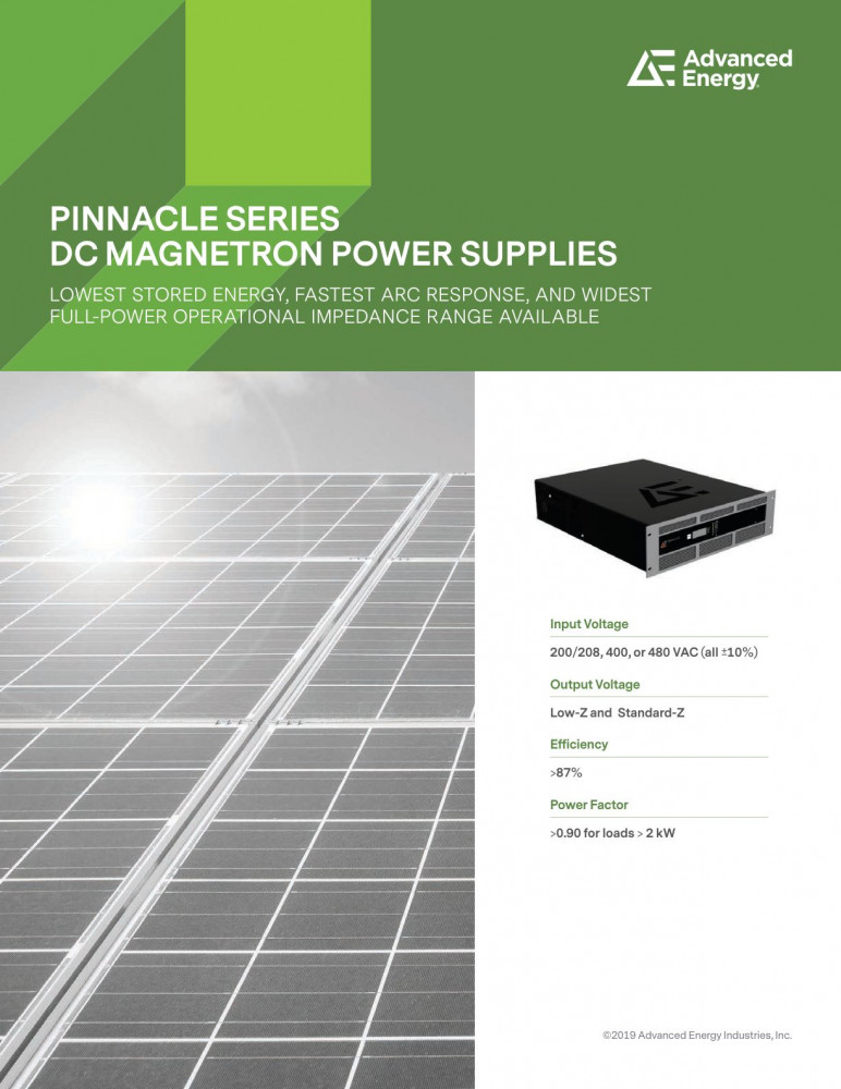 Pinnacle Series DC magnetron power supply document page 1