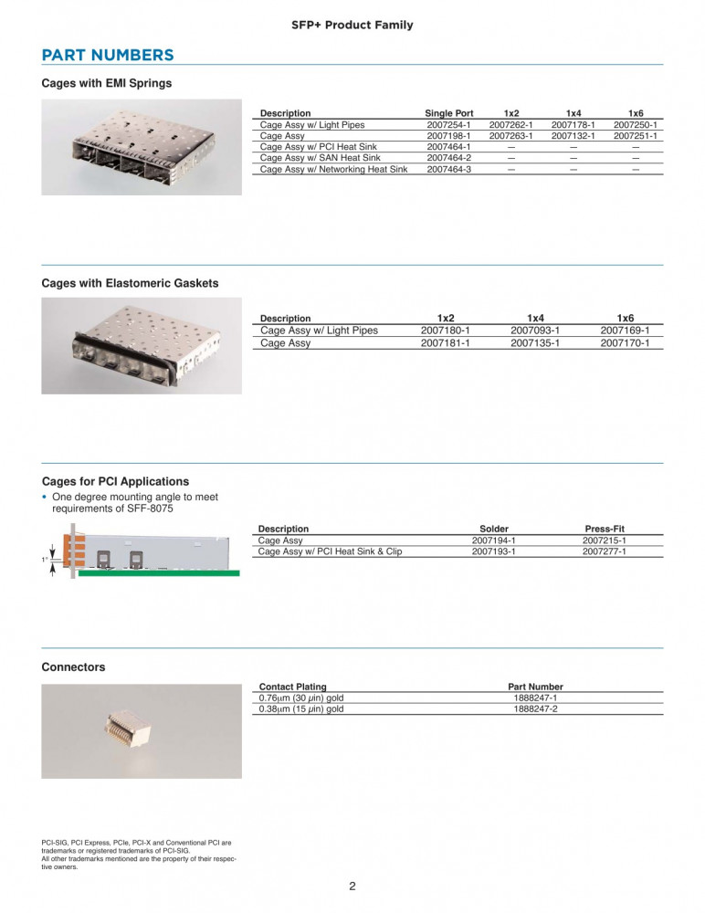 TE Connectivity SFP+ documentation page 2