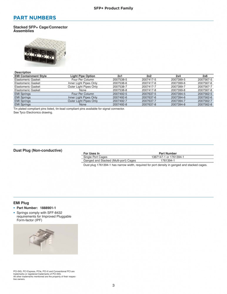 TE Connectivity SFP+ documentation page 3