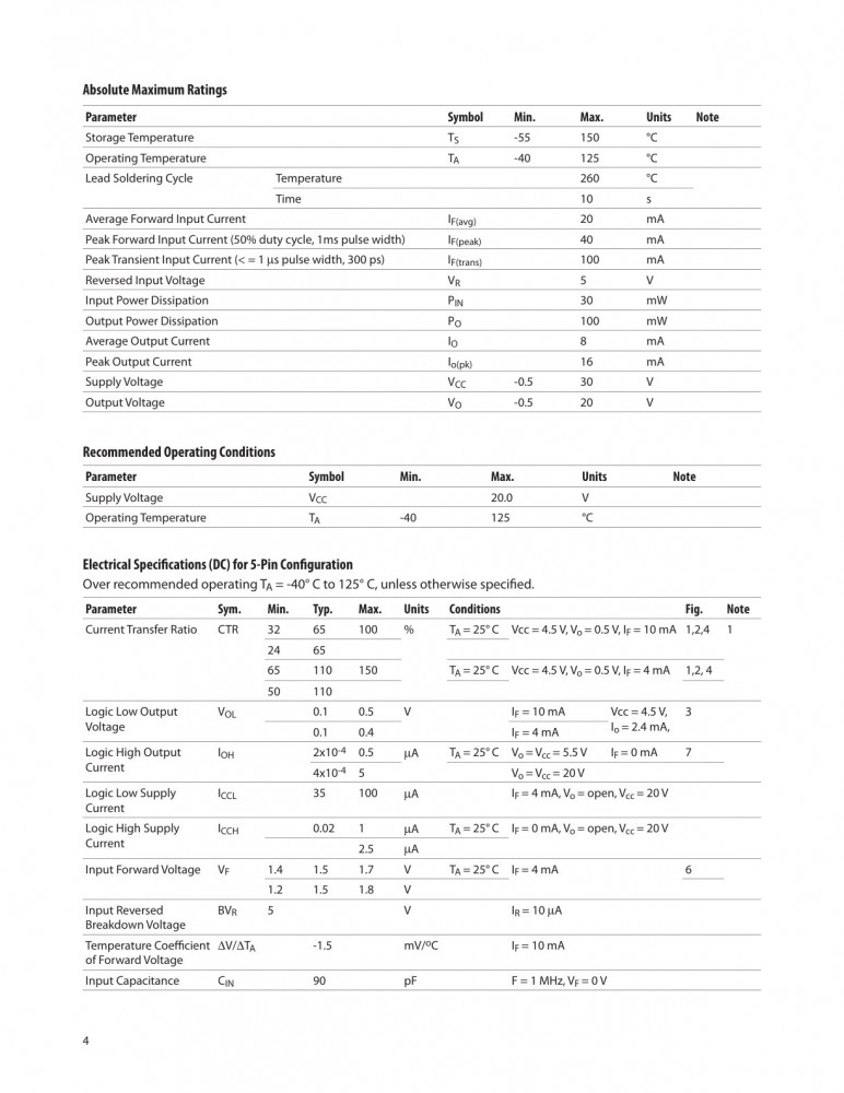 ACPL-K49U-500E datasheet page 4