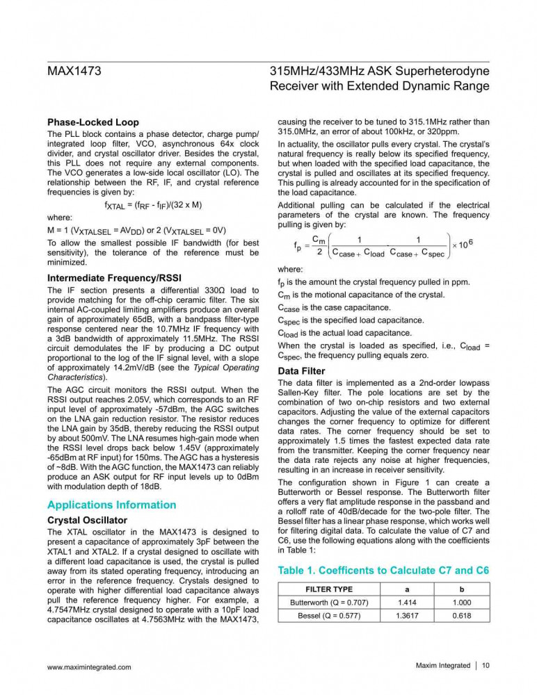 MAX1473 datasheet page 10