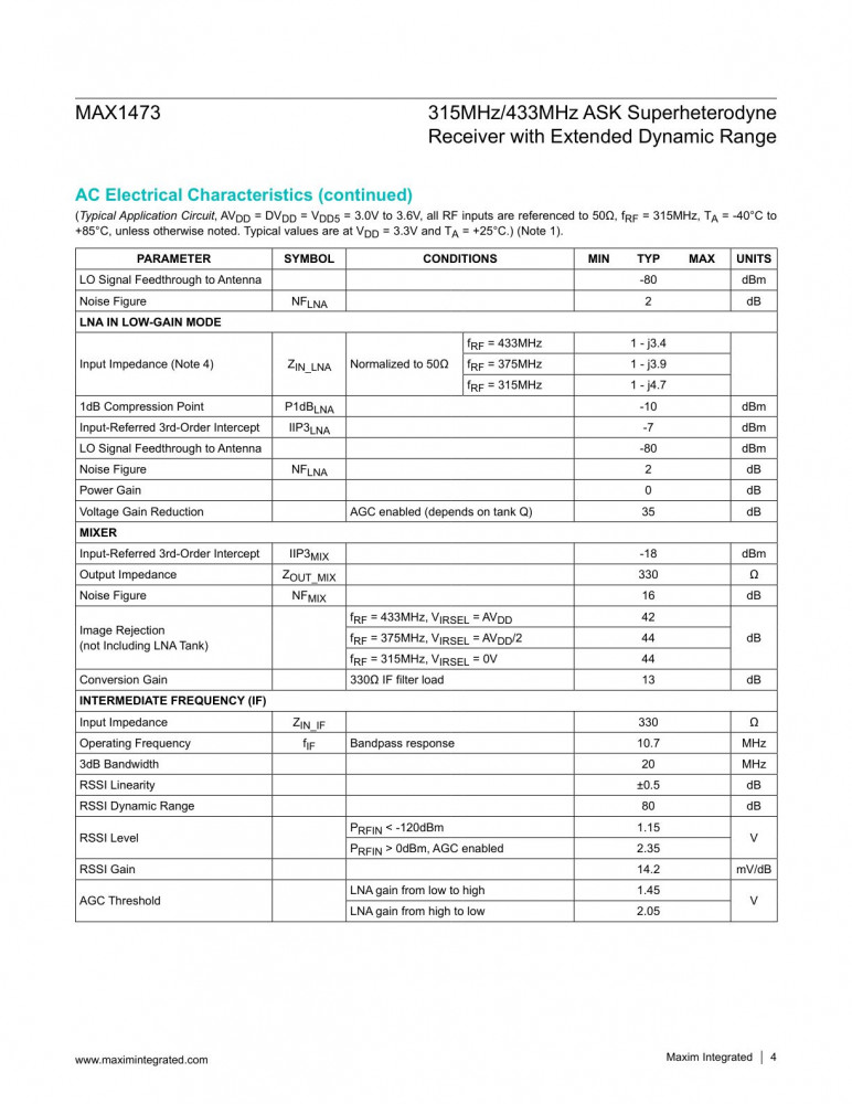 MAX1473 datasheet page 4
