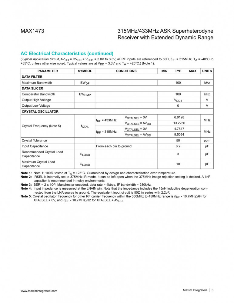 MAX1473 datasheet page 5