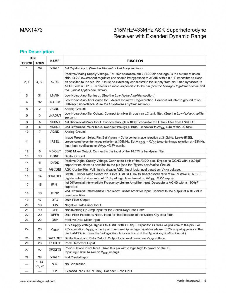 MAX1473 datasheet page 8