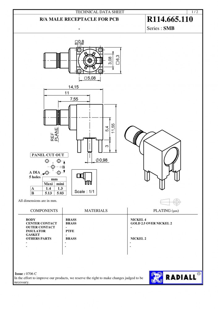 R114665110 technical document, page 1