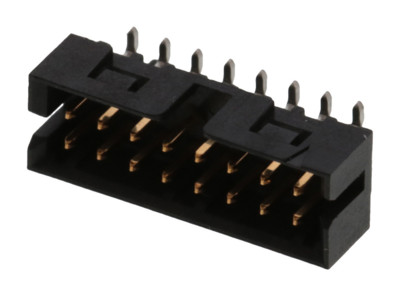 2.00mm Pitch, Milli-Grid PCB Header, Dual Row, Vertical, Surface Mount, Shrouded, 16 Circuits, 0.05µm Gold (Au) Plating, Dual Side Slots, Dual Friction Locks, Center Polarization, Tube