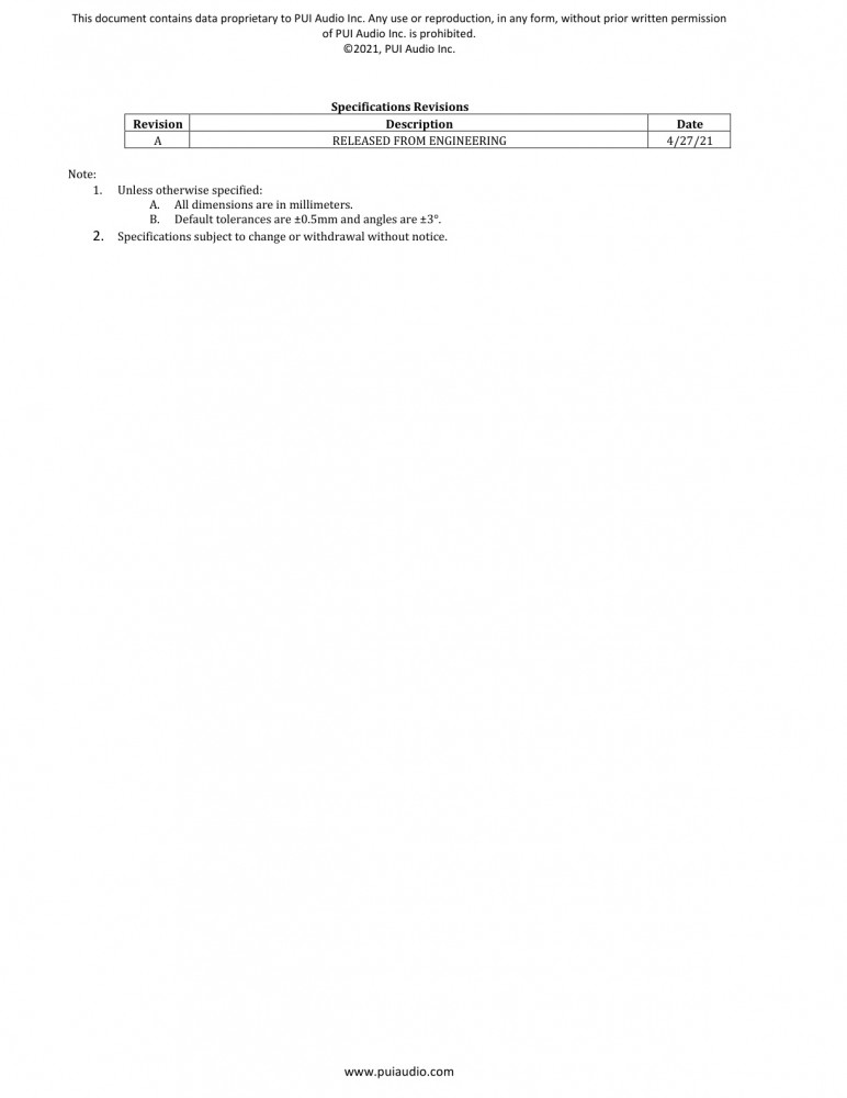 PUI Audio AB3528B-LW100-R datasheet page 2