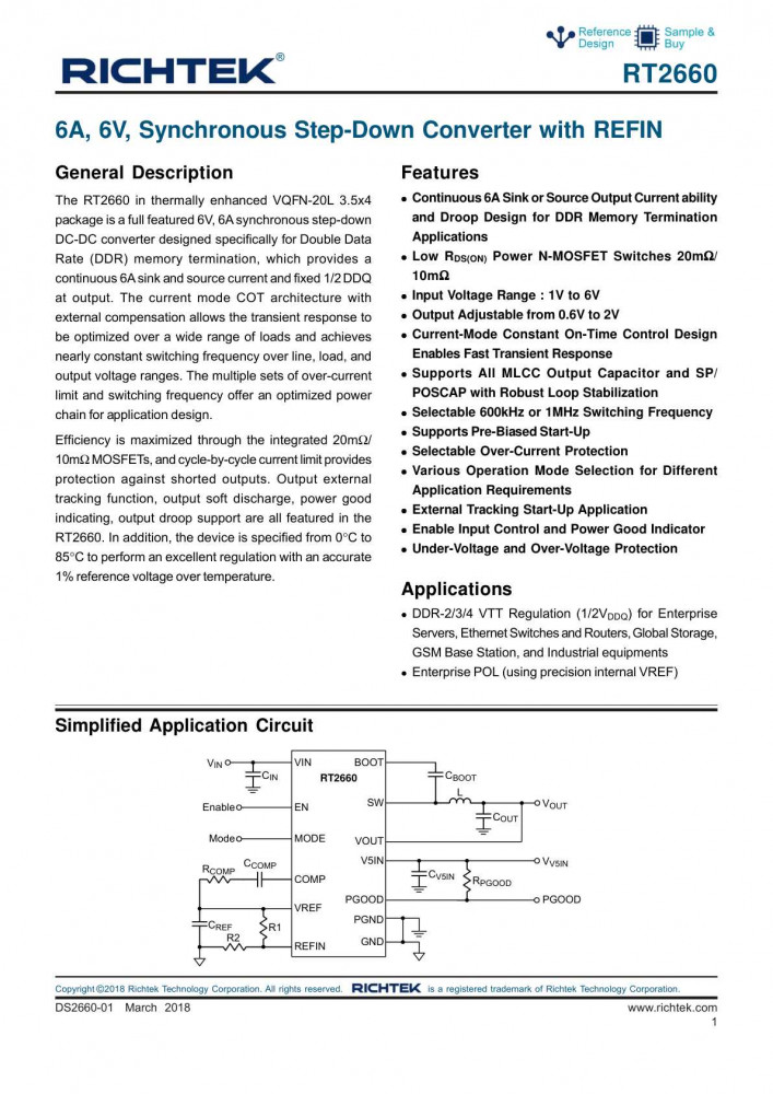 RT2660 datasheet page 1