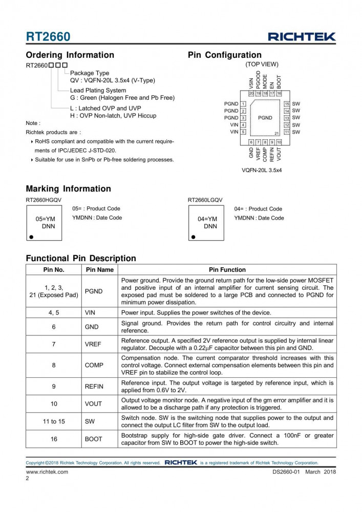 RT2660 datasheet page 2