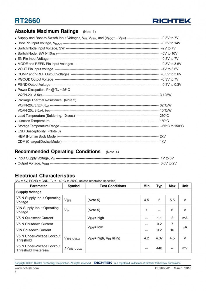 RT2660 datasheet page 6