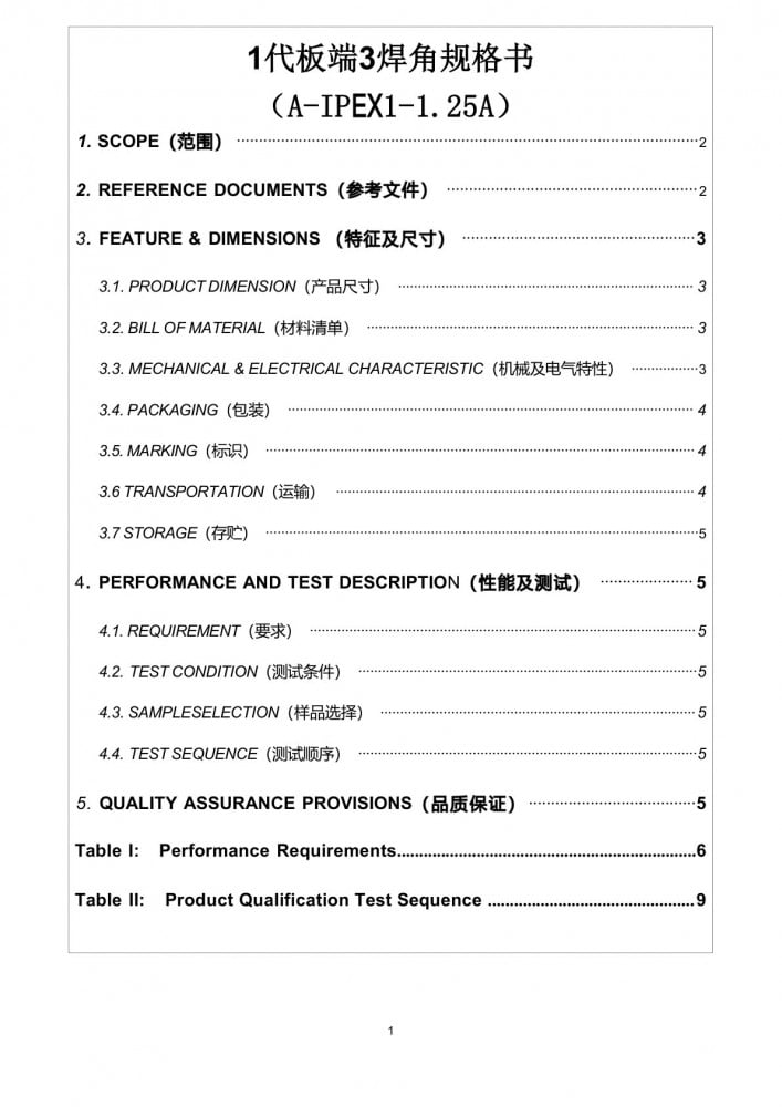 A-IPEX1-1.25A specification page 1