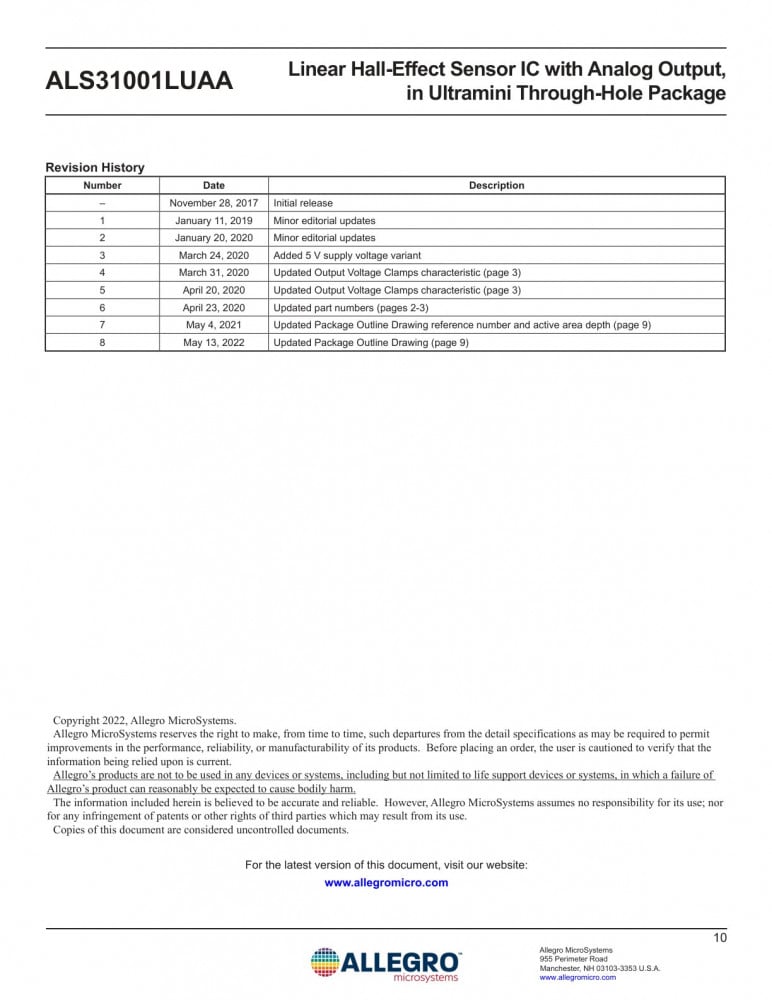 ALS31001LUAATN datasheet page 10
