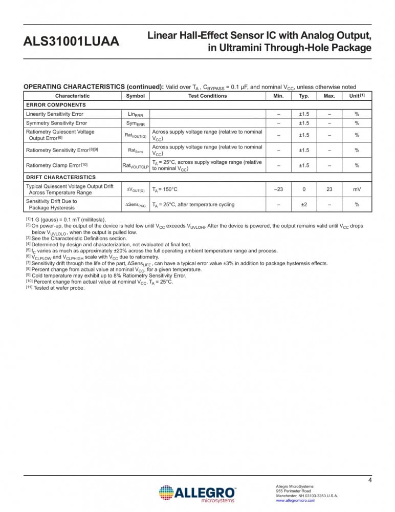 ALS31001LUAATN datasheet page 4