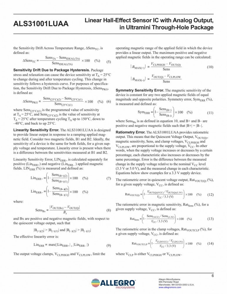 ALS31001LUAATN datasheet page 6