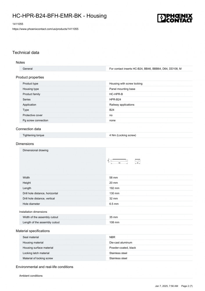 Phoenix Contact 1411055 technical document page 2