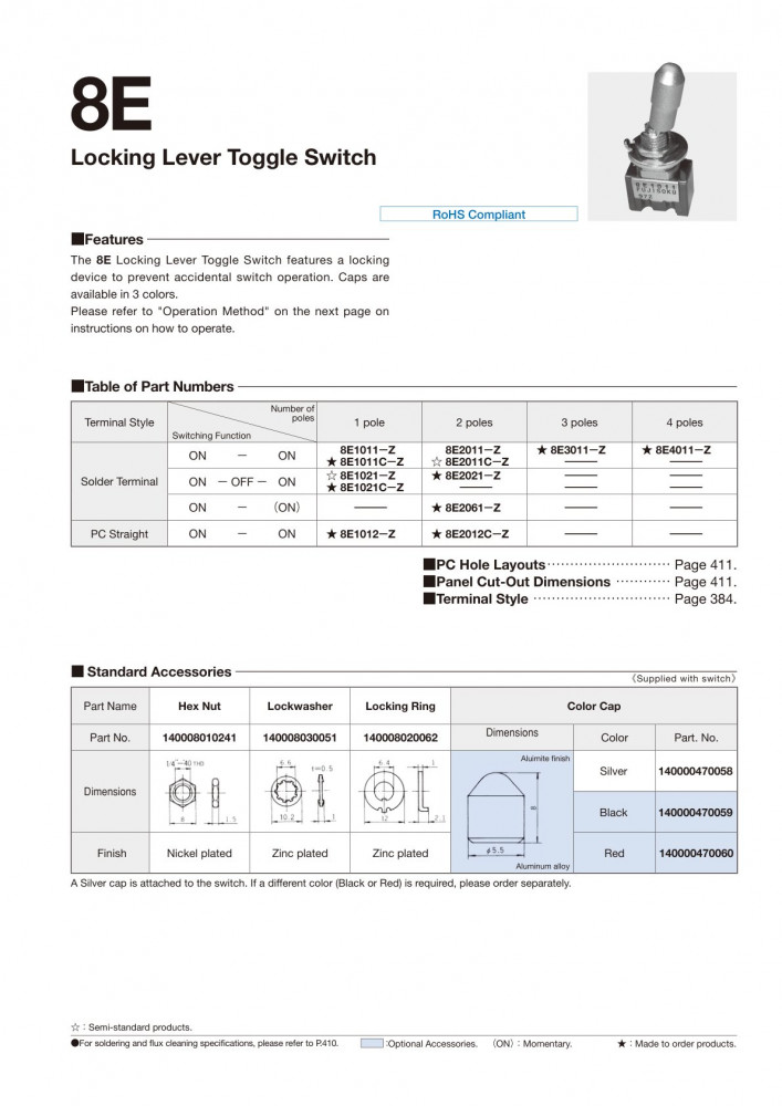 8E operation and contact configuration page