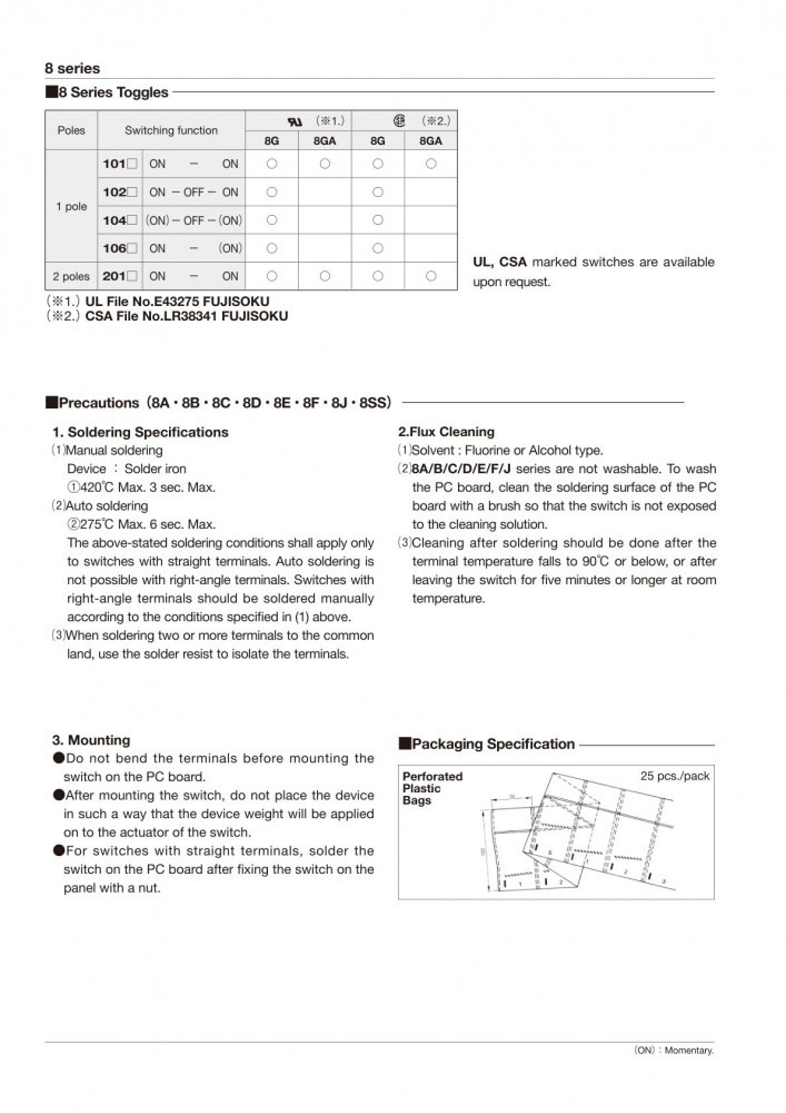 8 Series panel cut-out and PCB layout page