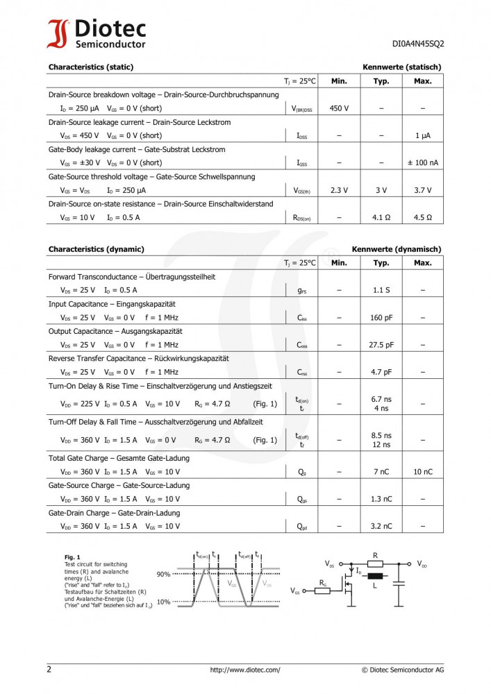 DI0A4N45SQ2 datasheet page 2