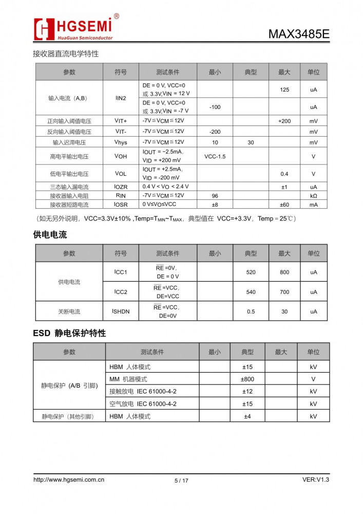 MAX3485EIM/TR technical document page 5