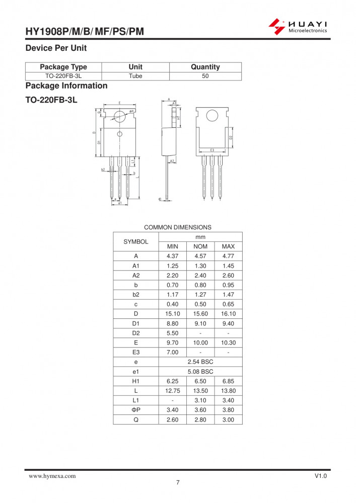 HY1908P datasheet page 7
