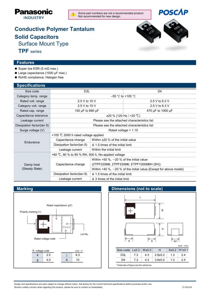 PANASONIC TPF series document page 1