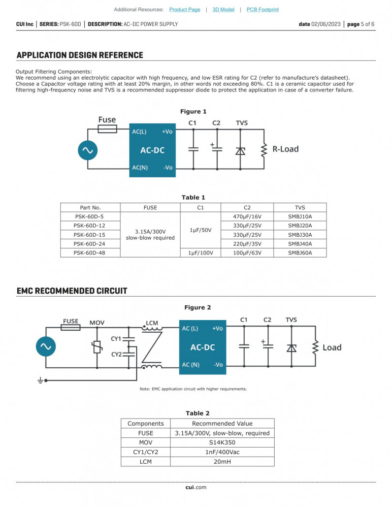 CUI PSK-60D-24 datasheet page 5