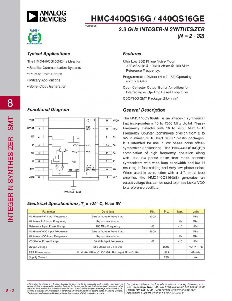 HMC440QS16GE datasheet page 1