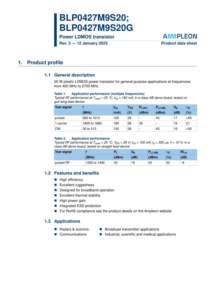 BLP0427M9S20XY datasheet page 1