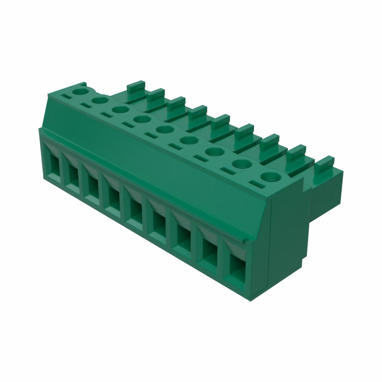 3.81mm Pitch Eurostyle Horizontal Plug, Green Housing, Gold (Au) Plated,  9 Circuits for sale