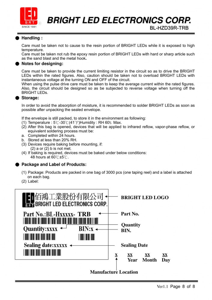 BL-HZD39R-TRB datasheet page 8
