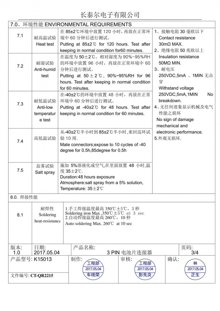 CTR K15013 technical document page 3