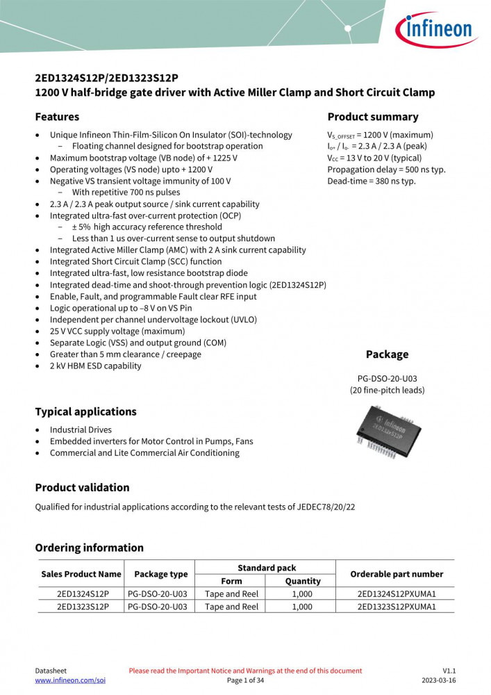 2ED1323S12PXUMA1 datasheet page 1