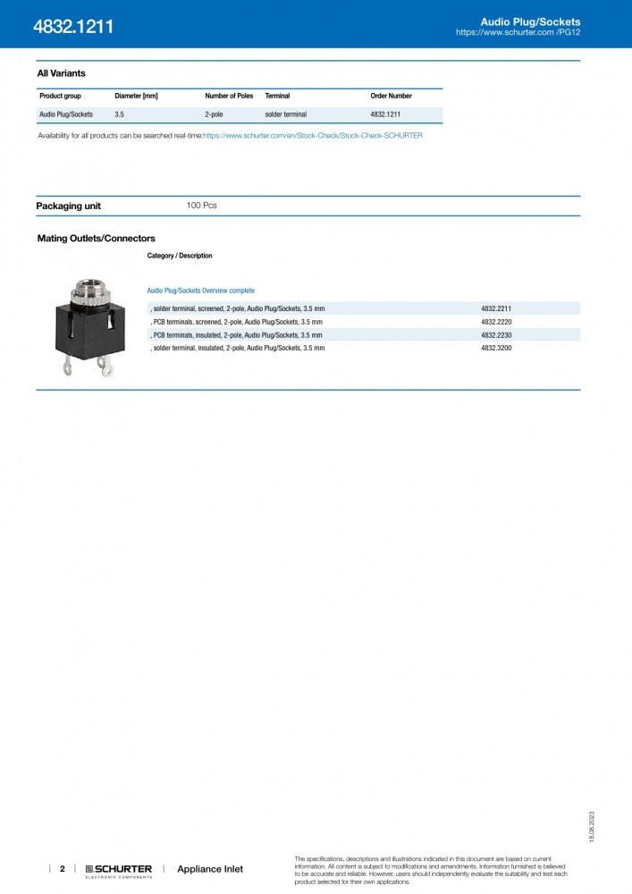 SCHURTER 4832.1211 technical document page 2