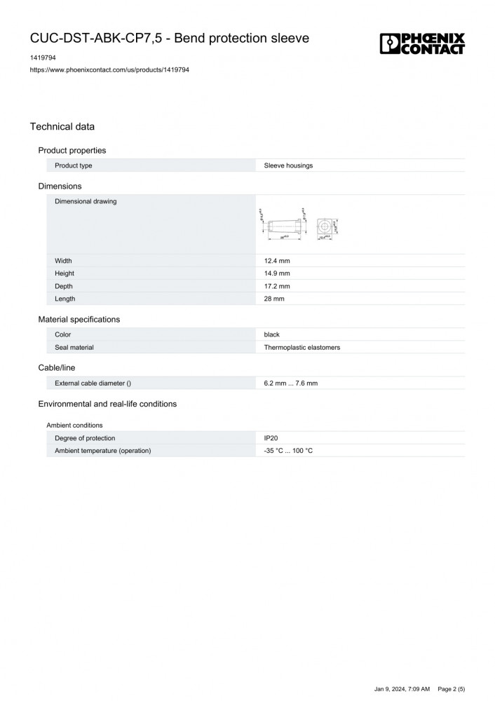 Phoenix Contact 1419794 technical document page 2