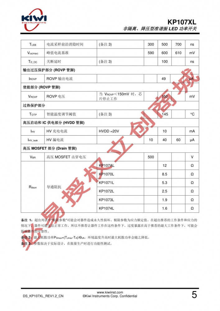 KP1071LDP datasheet page 5