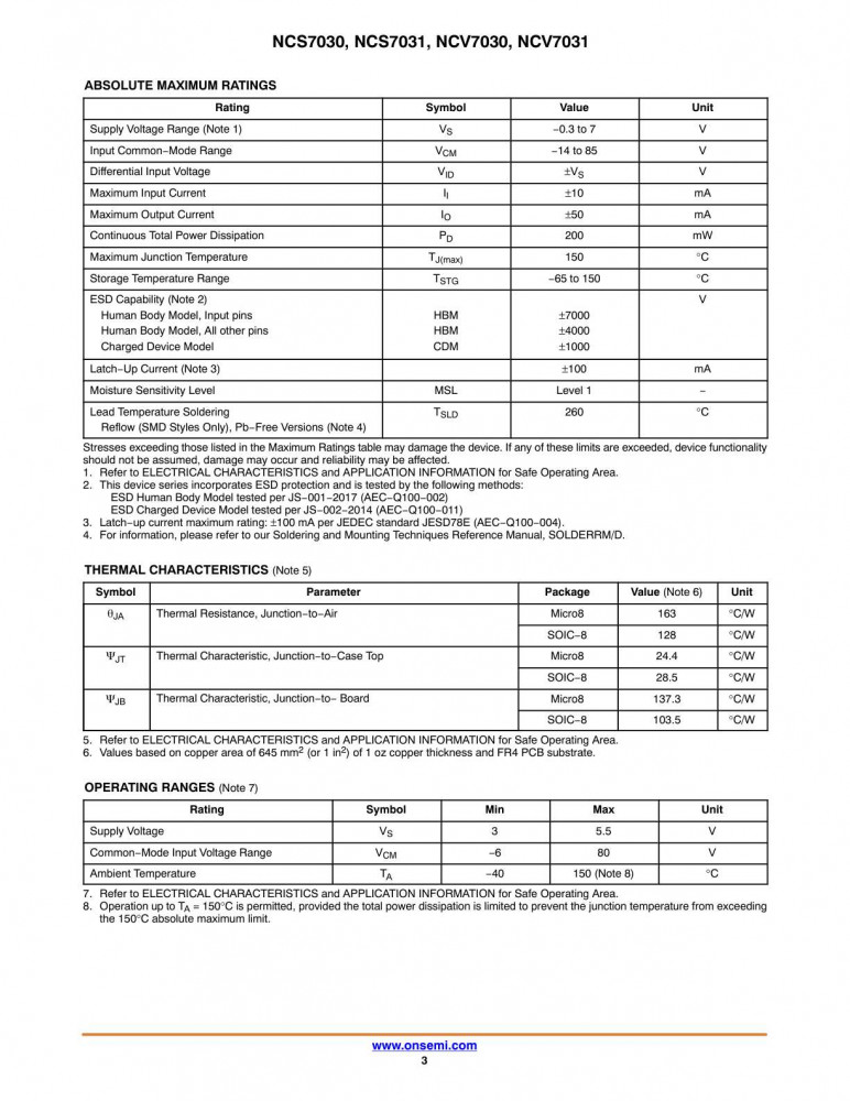 NCS7031 technical document page 3