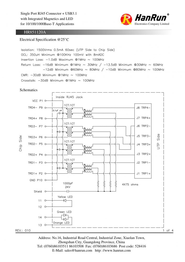HR851120A datasheet page 1