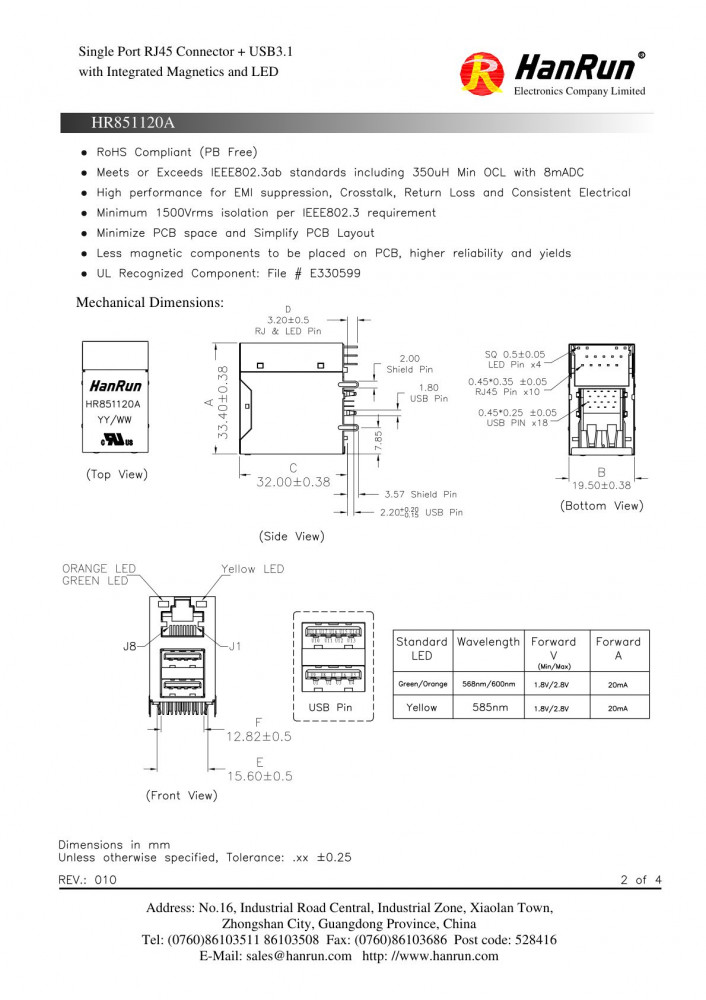 HR851120A datasheet page 2