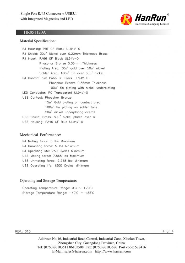 HR851120A datasheet page 4