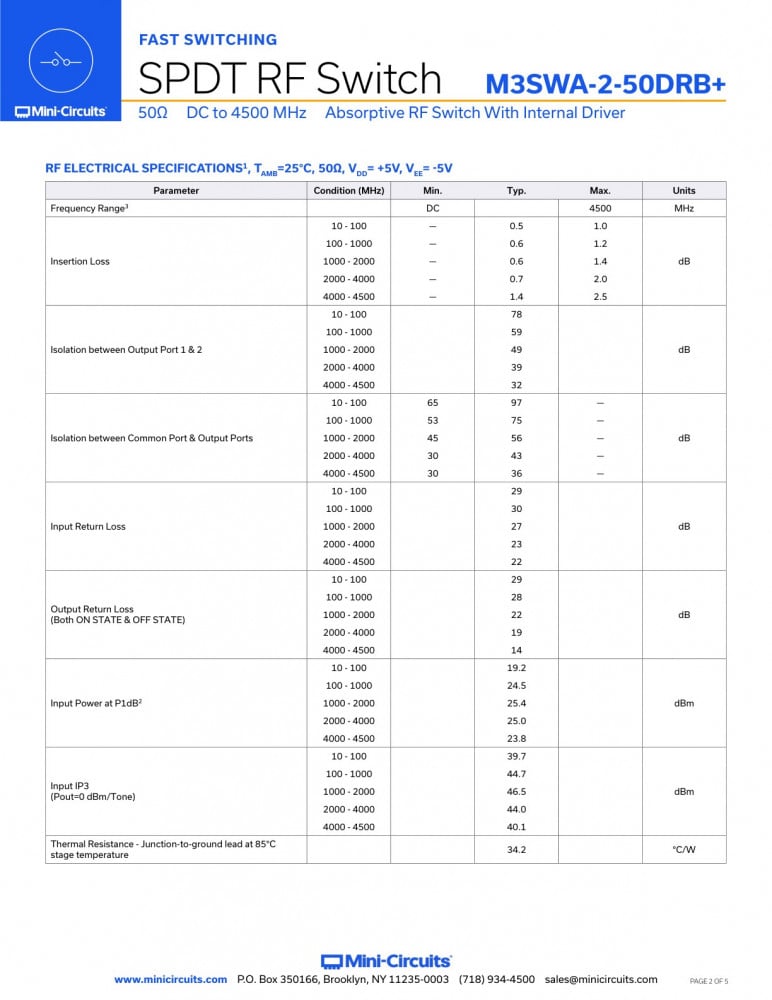 M3SWA-2-50DRB+ datasheet page 2