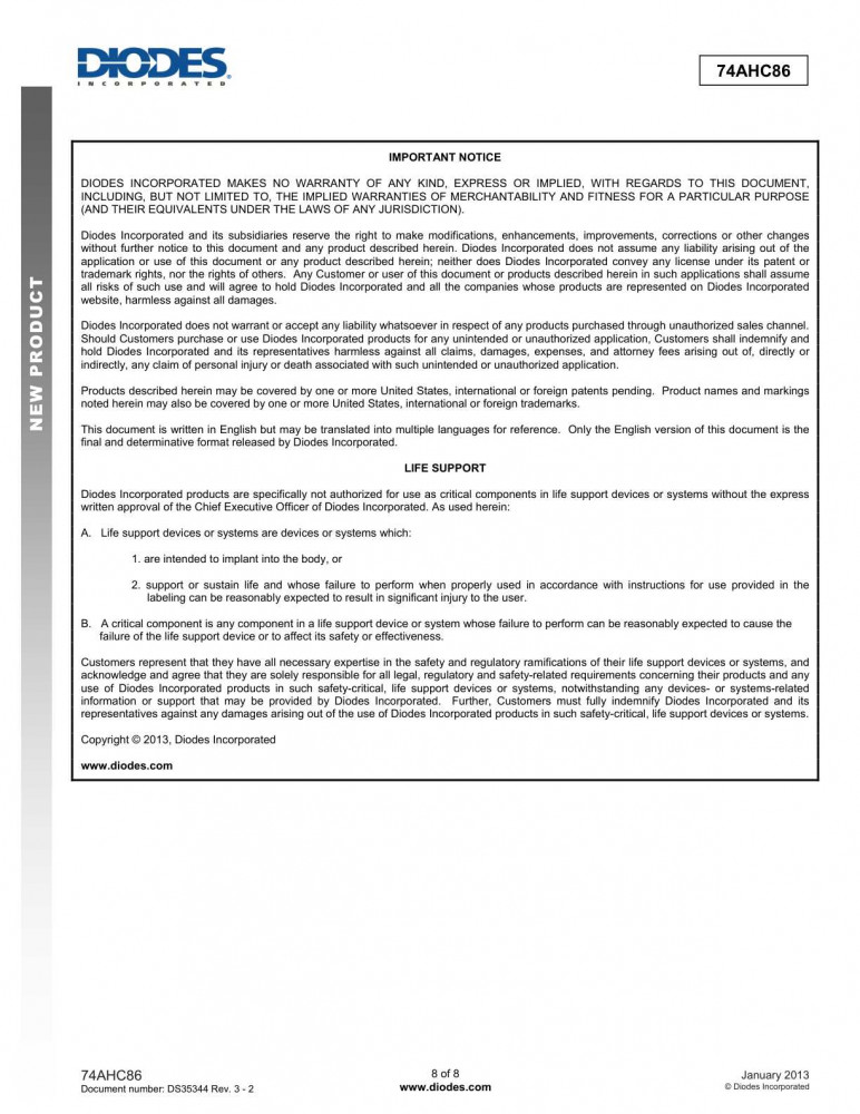 74AHC86S14-13 datasheet page 8