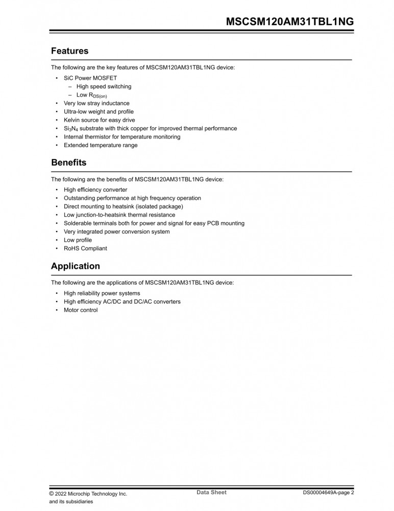 MSCSM120AM31TBL1NG datasheet page 2